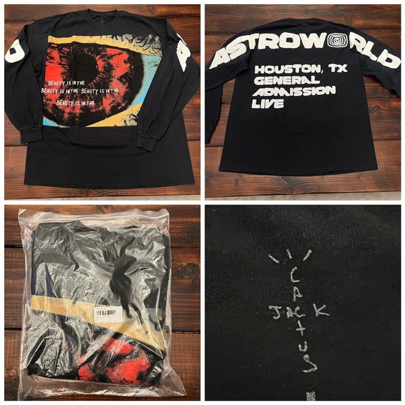 Travis Scott | Shirts | Travis Scott Eye Long Sleeve Astroworld Fw9 Tee ...